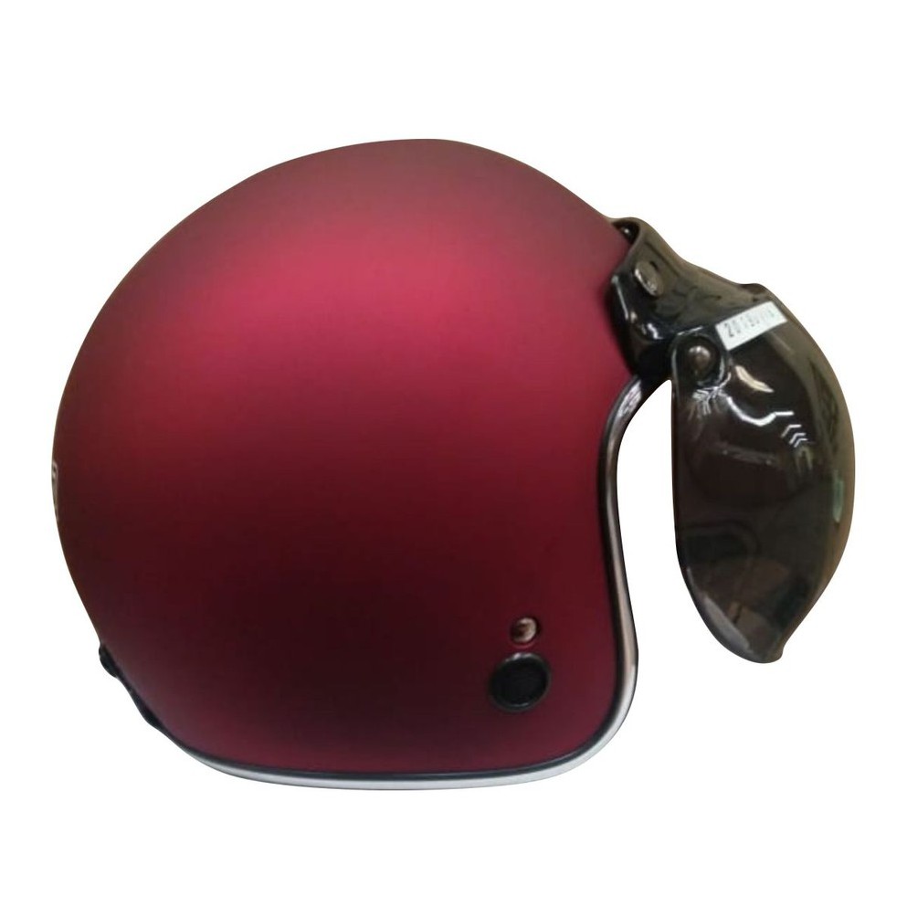 Jual Helm Bogo / Helm Retro / Helm Igloo Red Doff List Chrome Silver L ...