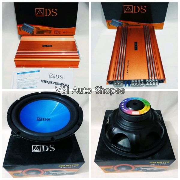 Jual Turun Harga !! Paket Audio ADS - Subwoofer 12 inch Dan Power 4CH ...
