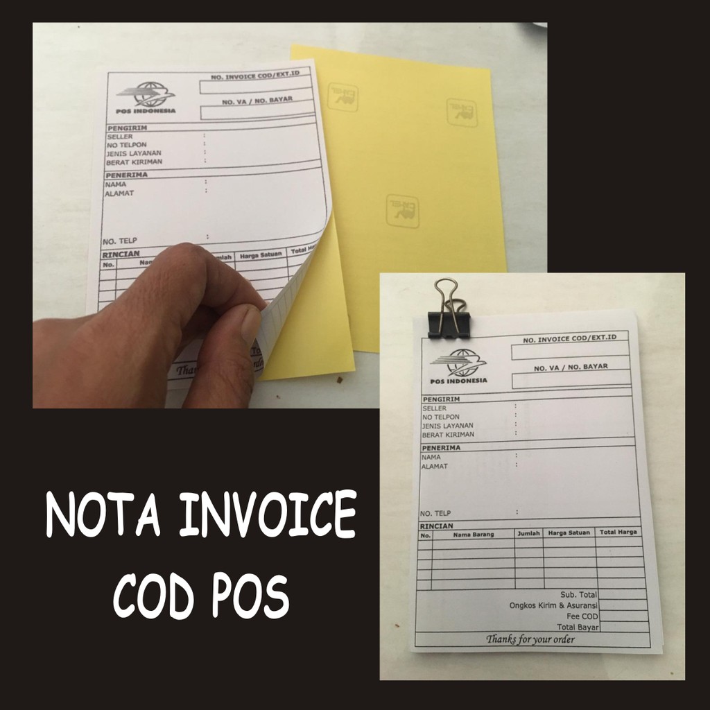 Jual NOTA INVOICE COD POS/LABEL PENGIRIMAN COD POS/KERTAS ALAMAT/Label ...