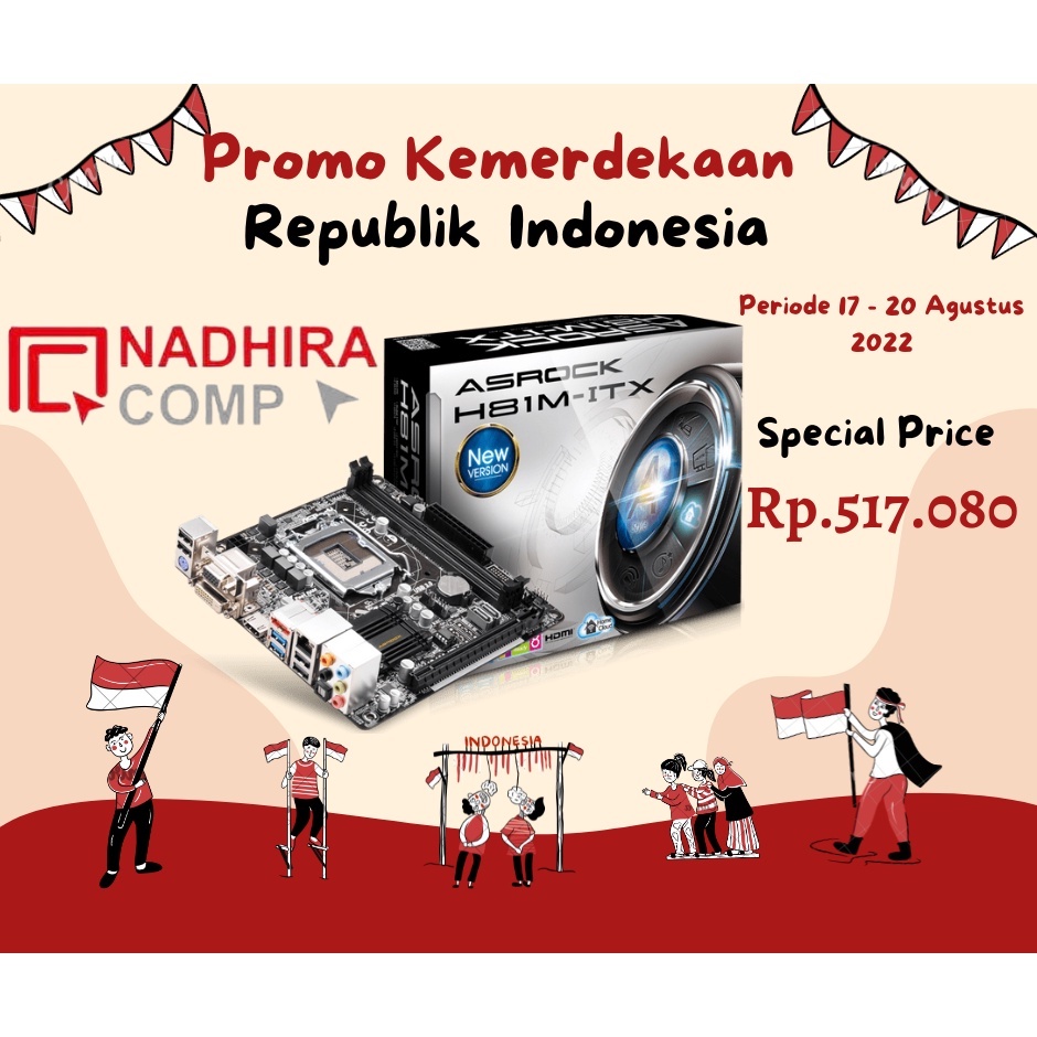 Jual Promo Special Kemerdekaan Motherboard Asrock H81m-Itx Mini Itx ...
