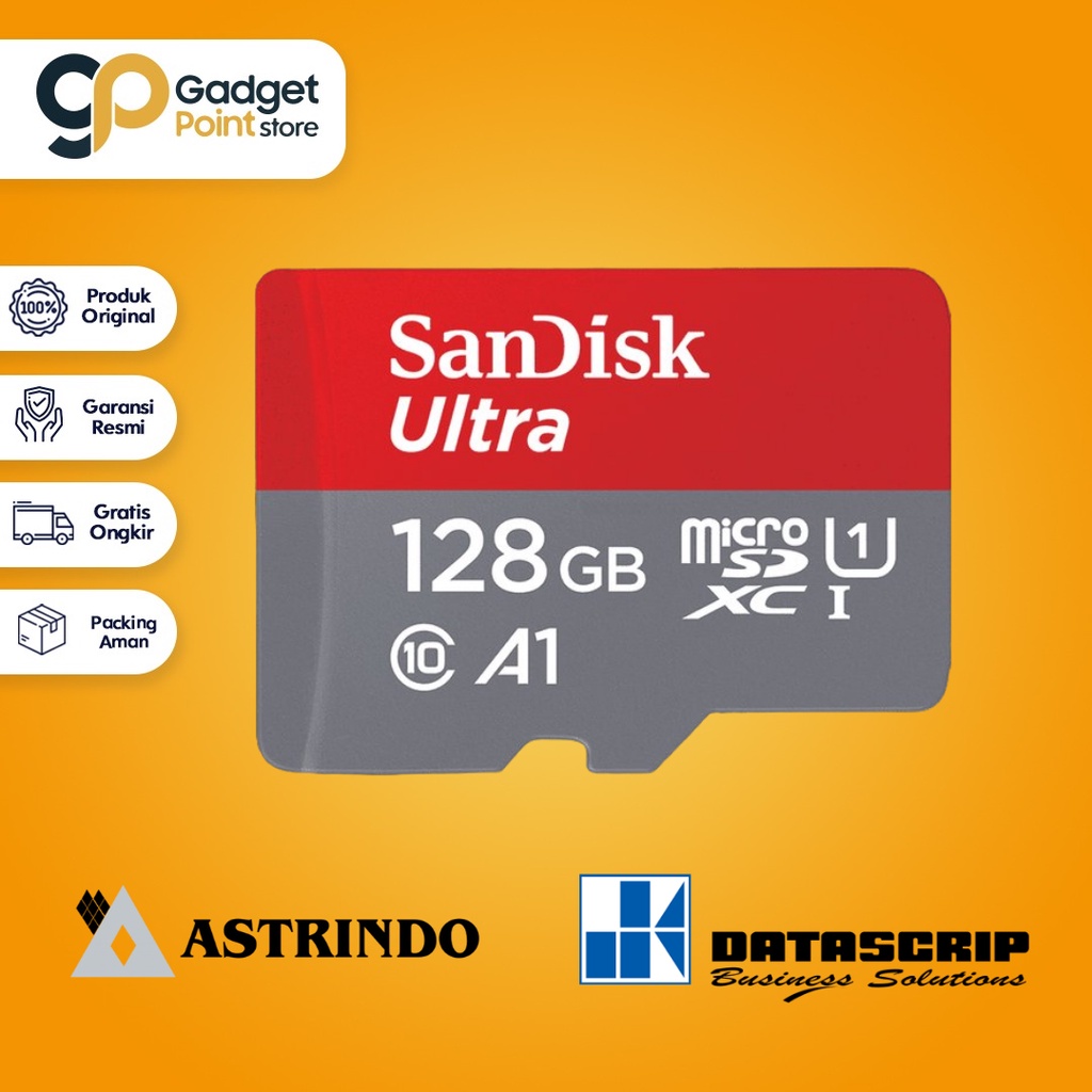 Jual Memory Card | Micro SD 128GB SanDisk Ultra A1 up to 140Mbps Class ...