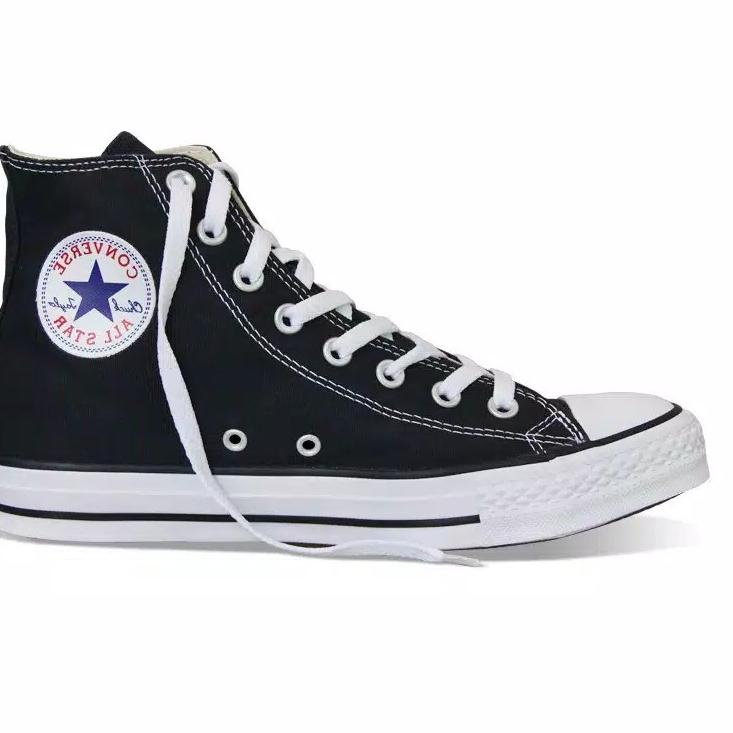 Jual Sepatu Convers High Full Black Sepatu Hitam Polos Sneaker Pria ...
