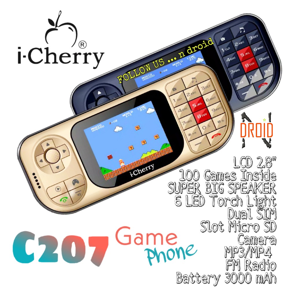 Jual iCHERRY C207 GAME PHONE - HP GAME - DUAL SIM GSM - LAYAR 2,8" - HP ...