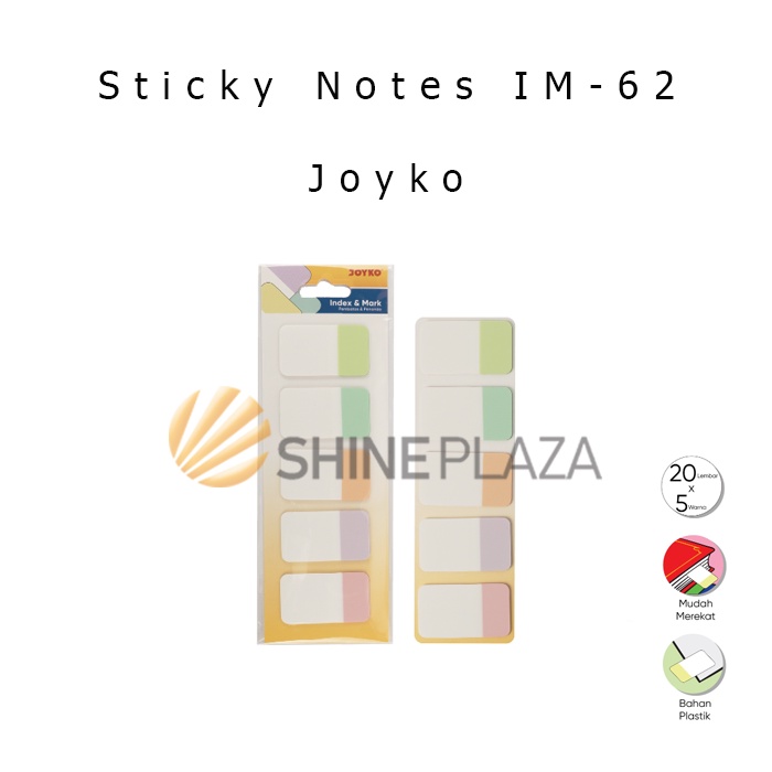 Jual Memo Sticky Notes Pastel Joyko IM-62 - Index Mark Penanda Pembatas ...
