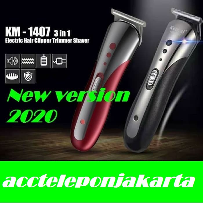 Jual Mesin Cukur Kemei KM-1407 Clipper 3 in1 Alat cukur rambut charger | Shopee Indonesia