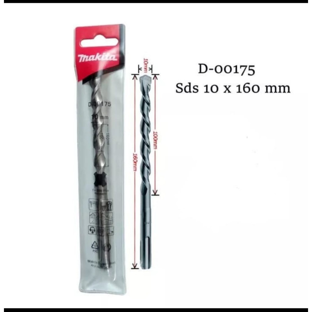 Jual Mata Bor Beton SDS (+) Makita 10 x 160 D-00175 | Shopee Indonesia