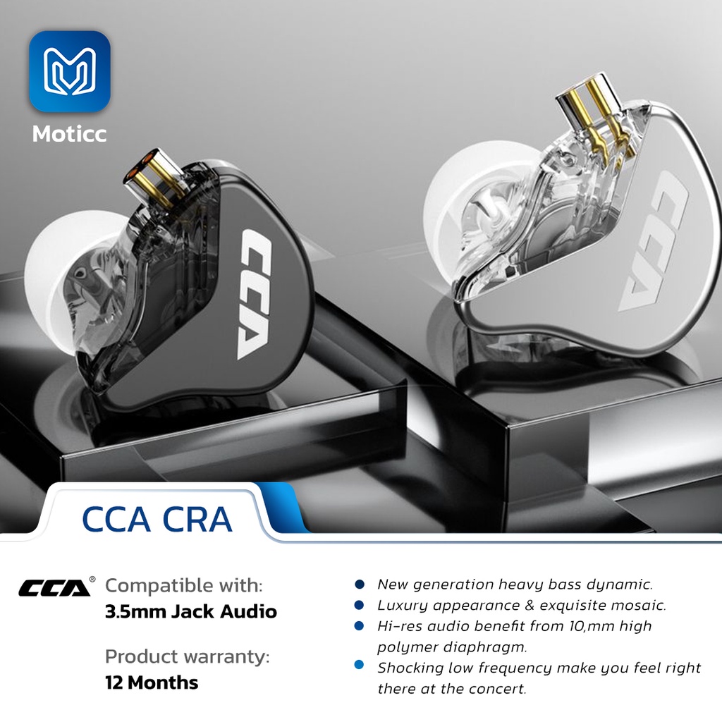 Jual CCA CRA with Mic In Ear Monitor Earphone Best for Treble Lovers ...