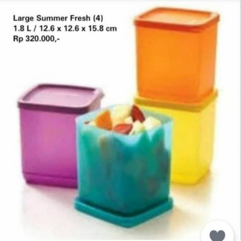 Jual tupperware large square round per pcs - wadah biskuit - tempat ...