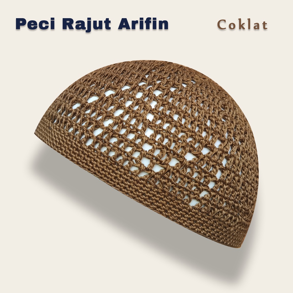 Jual Peci Rajut Arifin Peci Rajut Sulam Tangan Kopiah Rajut Dewasa Peci ...