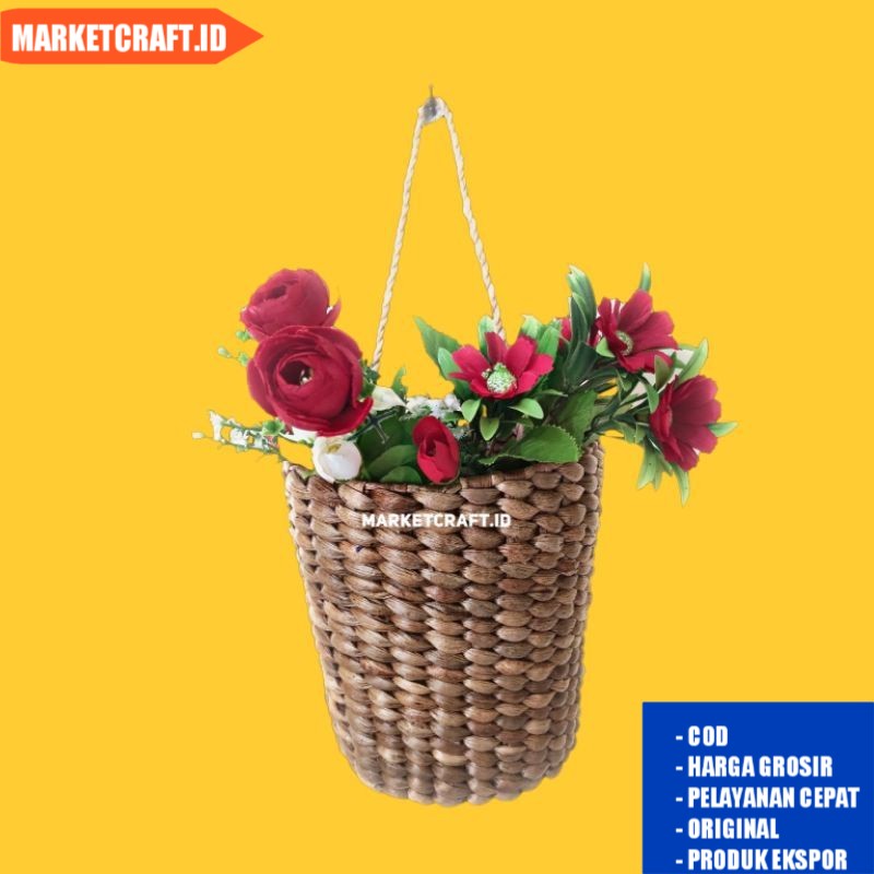 Jual Pot gantung enceng gondok/Pot eceng gondok/mini pot/Pot anyaman ...