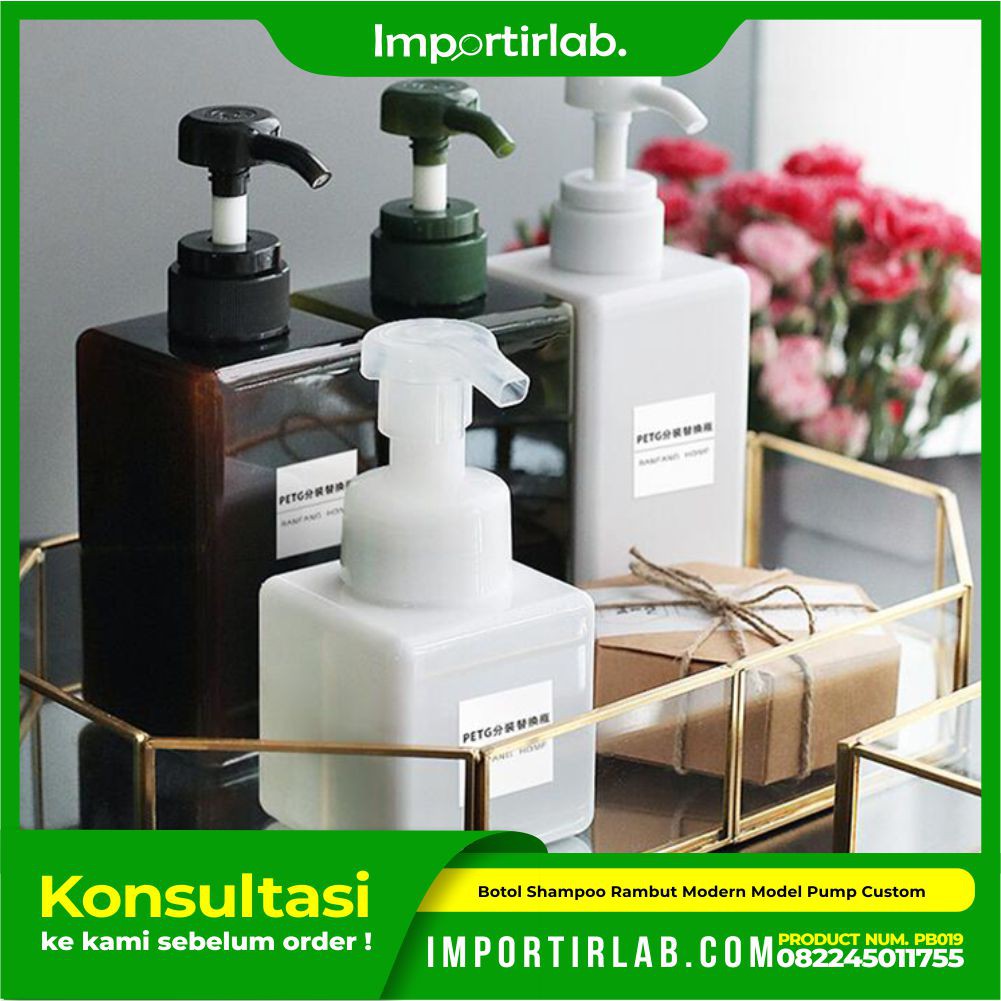 Jual Botol Shampoo Rambut Modern Model Pump Custom | Shopee Indonesia