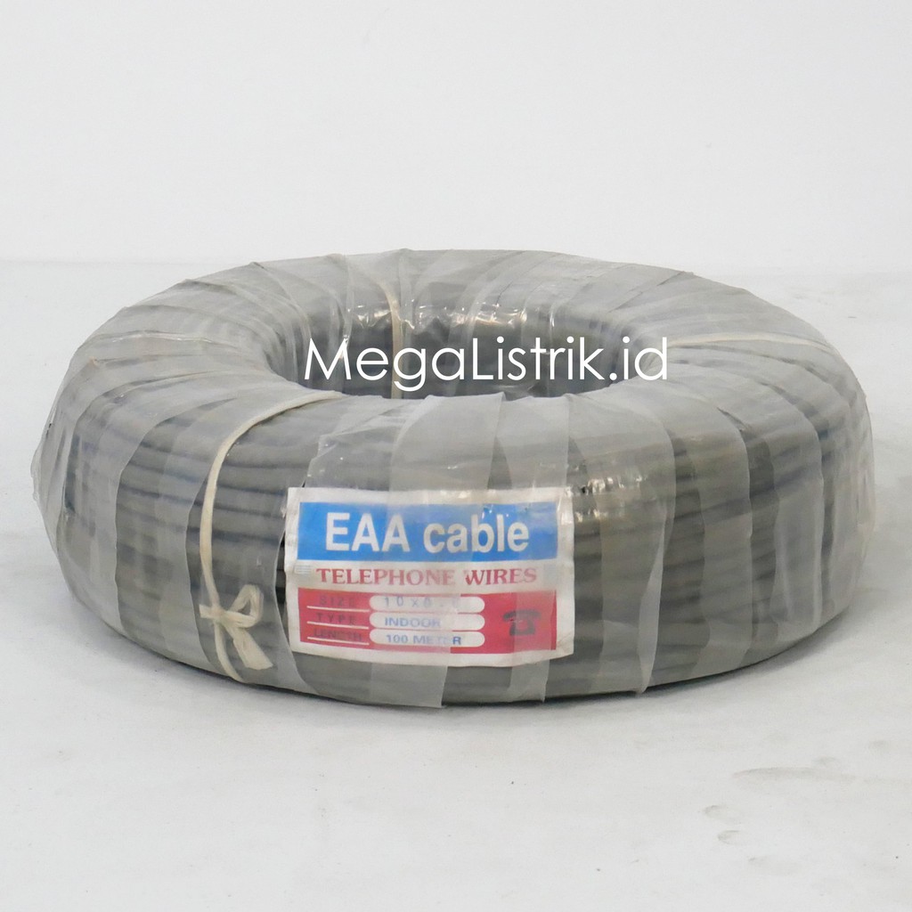 Jual EAA KABEL TELEPON INDOOR ISI 10 X 0.6 ABU - ABU ( 100 METER ...