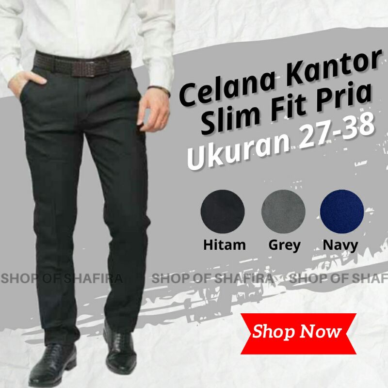 Jual Celana Kantor Formal Pria Sepan Kerja Dasar Bawahan Bahan Cowok ...