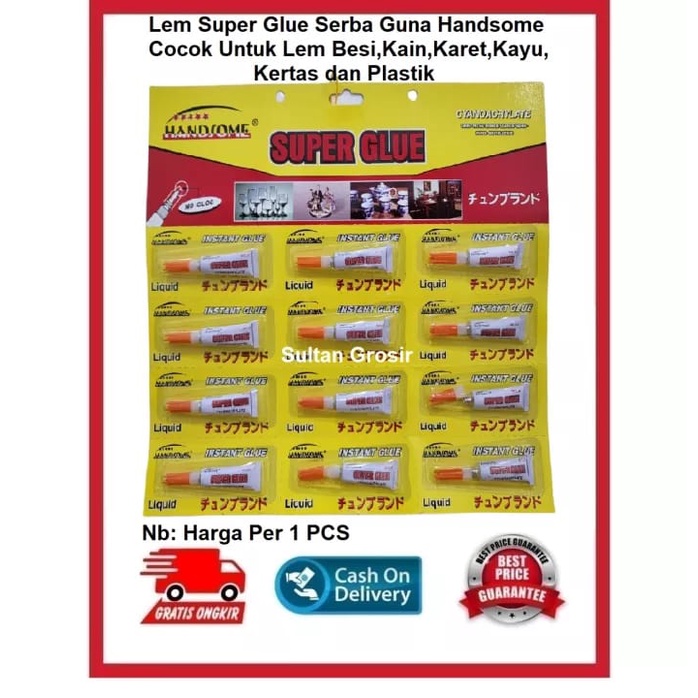 Jual LEM POWER GLUE LEM PEREKAT SUPER GLUE HANDSOME ECERAN | Shopee ...
