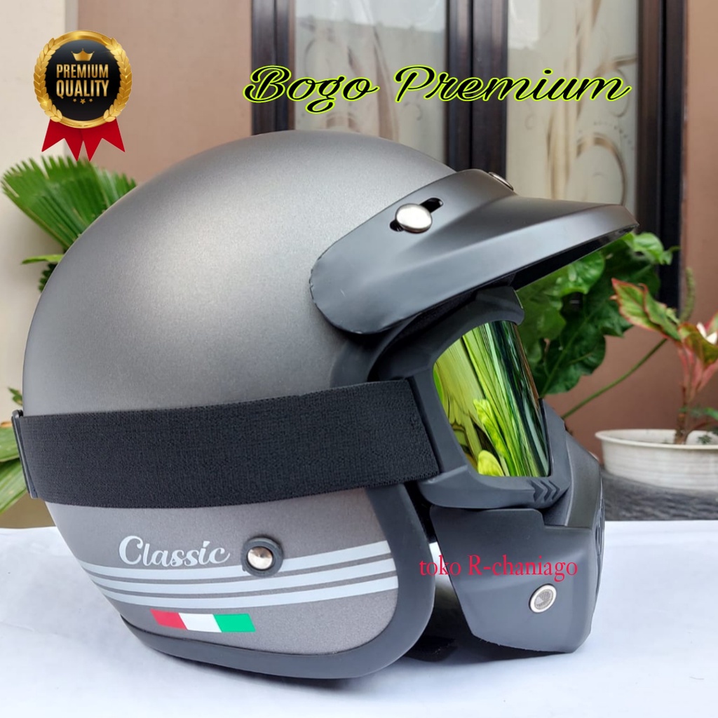 Jual Helm Bogo Wanita Pria Dewasa SNI Classic Helem Klasik Retro Clasik ...