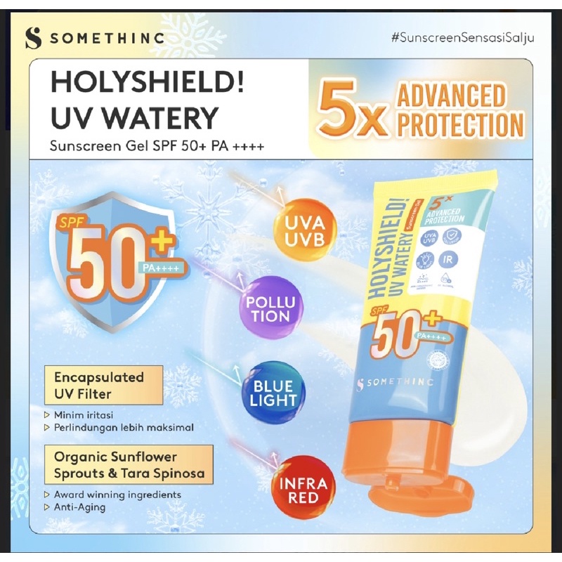 Jual SOMETHINC HOLYSHIELD UV WATERY SUNSCREEN GEL SPF 50+ PA ...