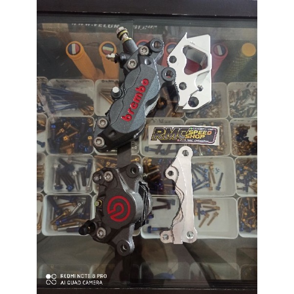 Jual Kaliper brembo Nmax old nmax new depan belakang set breket | Shopee Indonesia