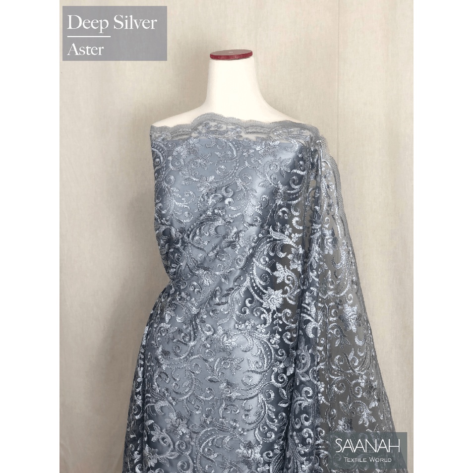 Jual 1/2 meter Bahan Kain Brokat / Brukat Warna Deep Silver | Shopee ...
