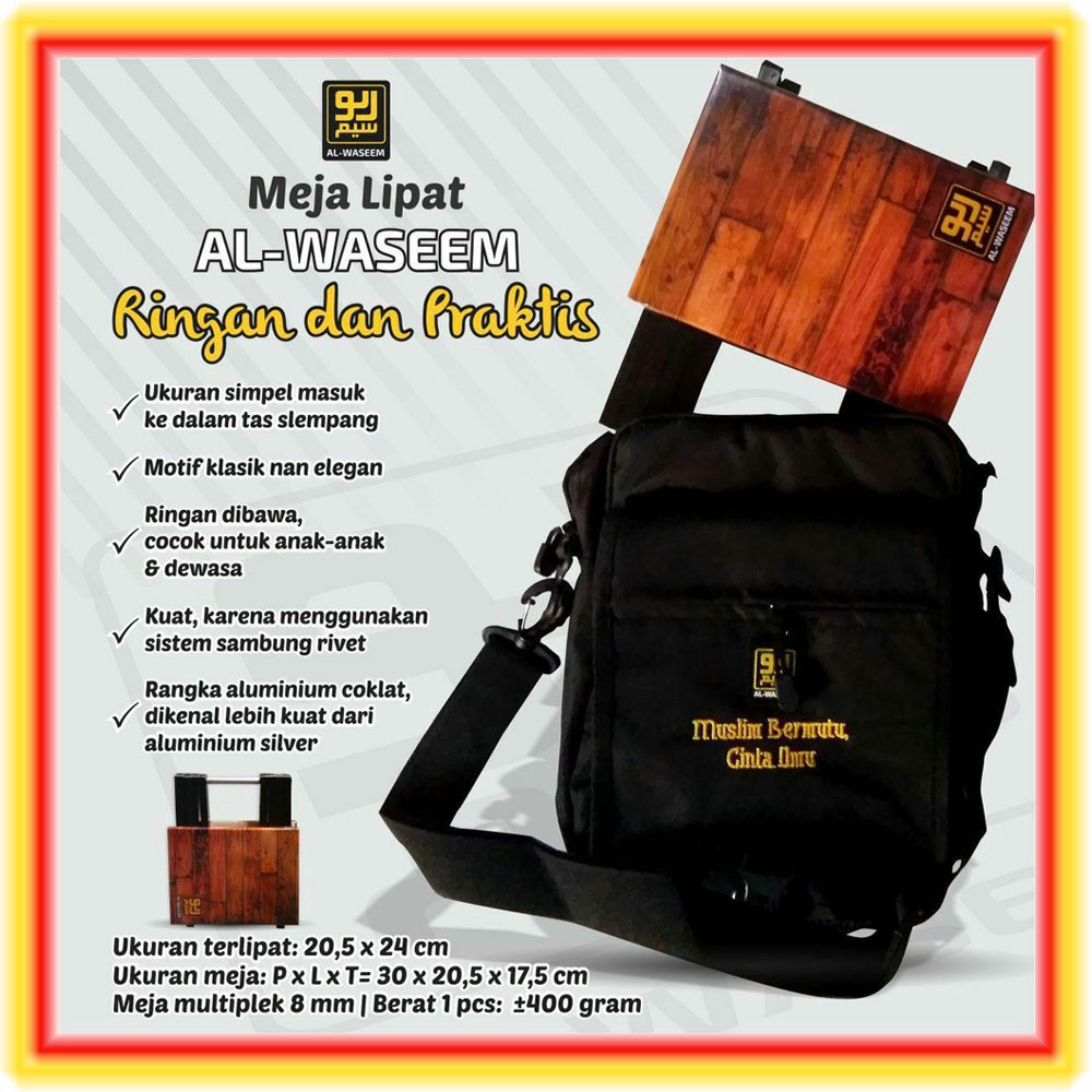 Jual Meja Lipat Portable Al Waseem Meja Belajar Bisa Masuk Tas | Shopee ...