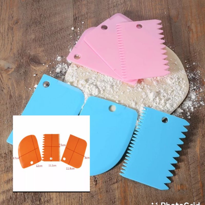 Jual scrapper set isi 3 / scraper adonan kue hias cake alat hias cake ...