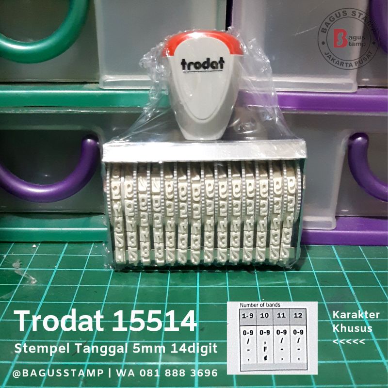 Jual Stempel Angka Manual 14 Digit 5mm Trodat 15514 | Shopee Indonesia