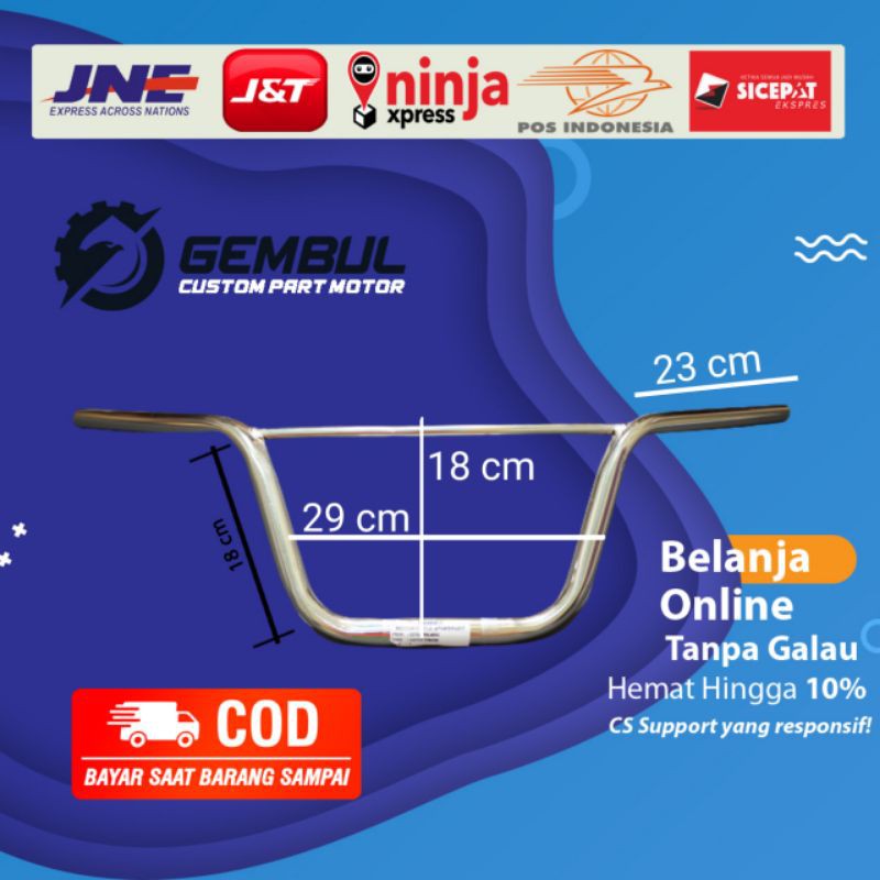 Jual stang Win 100 Stir Motor Honda Palang Model Super Tinggi chroem ...