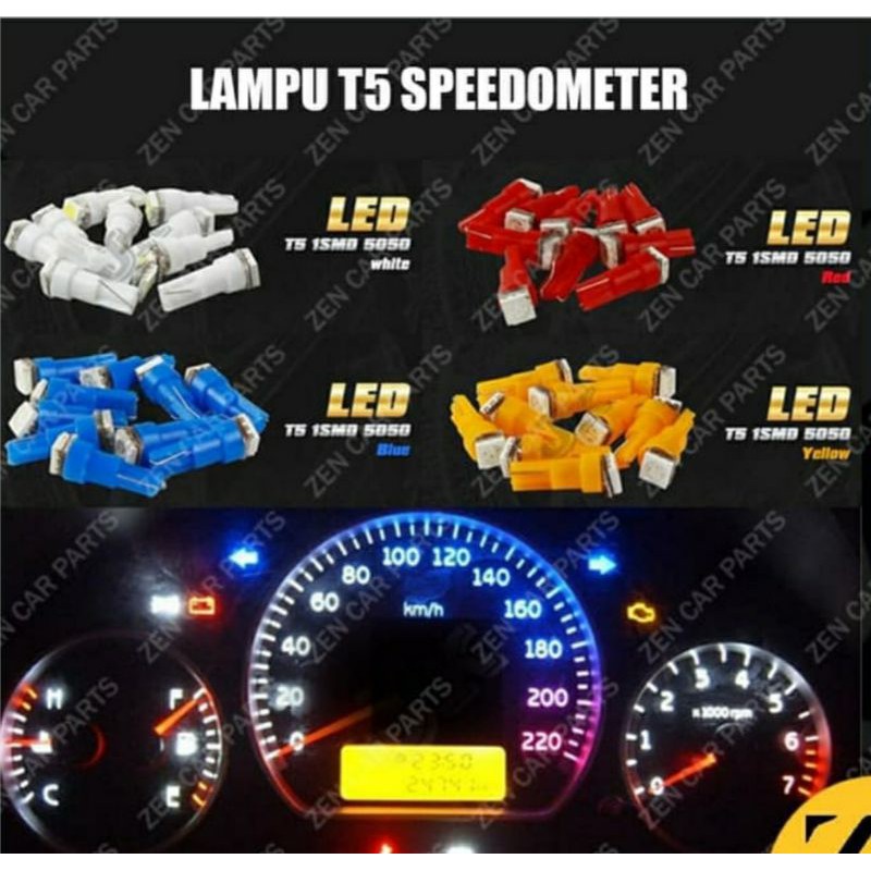 Jual Lampu Led T5 speedometer Mobil Motor Warna Merah Terang | Shopee ...