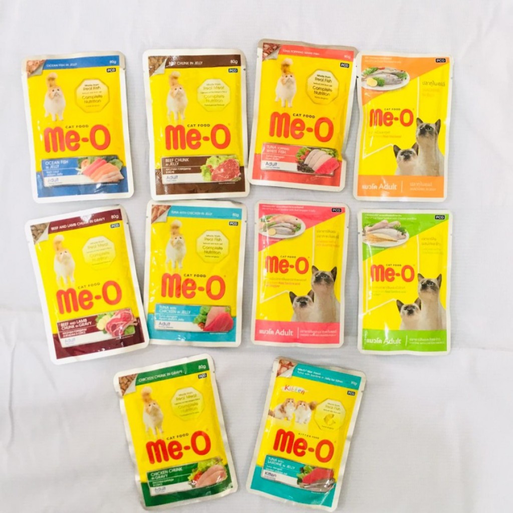 Jual Me-o Pouch 80Gr Wet Cat Adult Kitten Food Sachet Makanan Basah ...