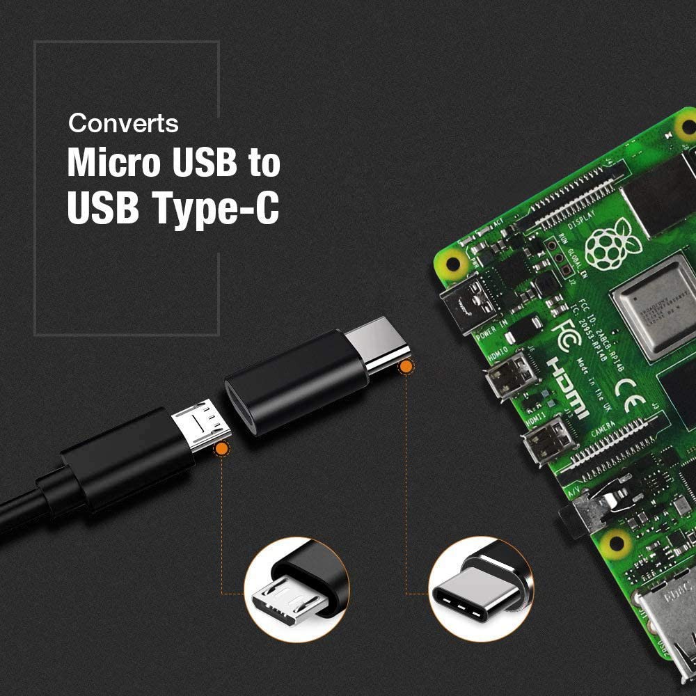 Jual Micro USB B Type to USB C Adapter Converter Raspberry Pi 4 Power ...