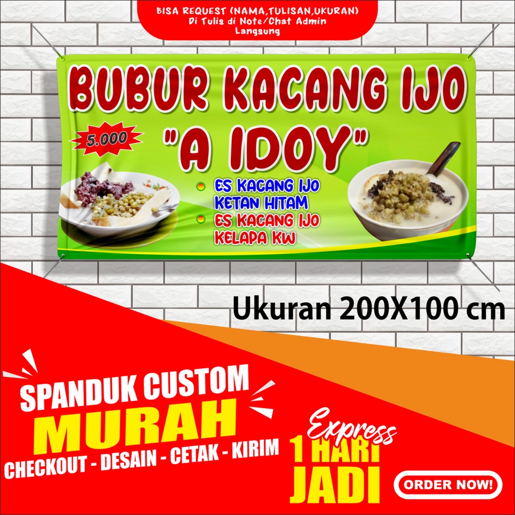 Jual Spanduk BUBUR KACANG IJO, Banner BUBUR KACANG IJO Ukuran 200x100 ...