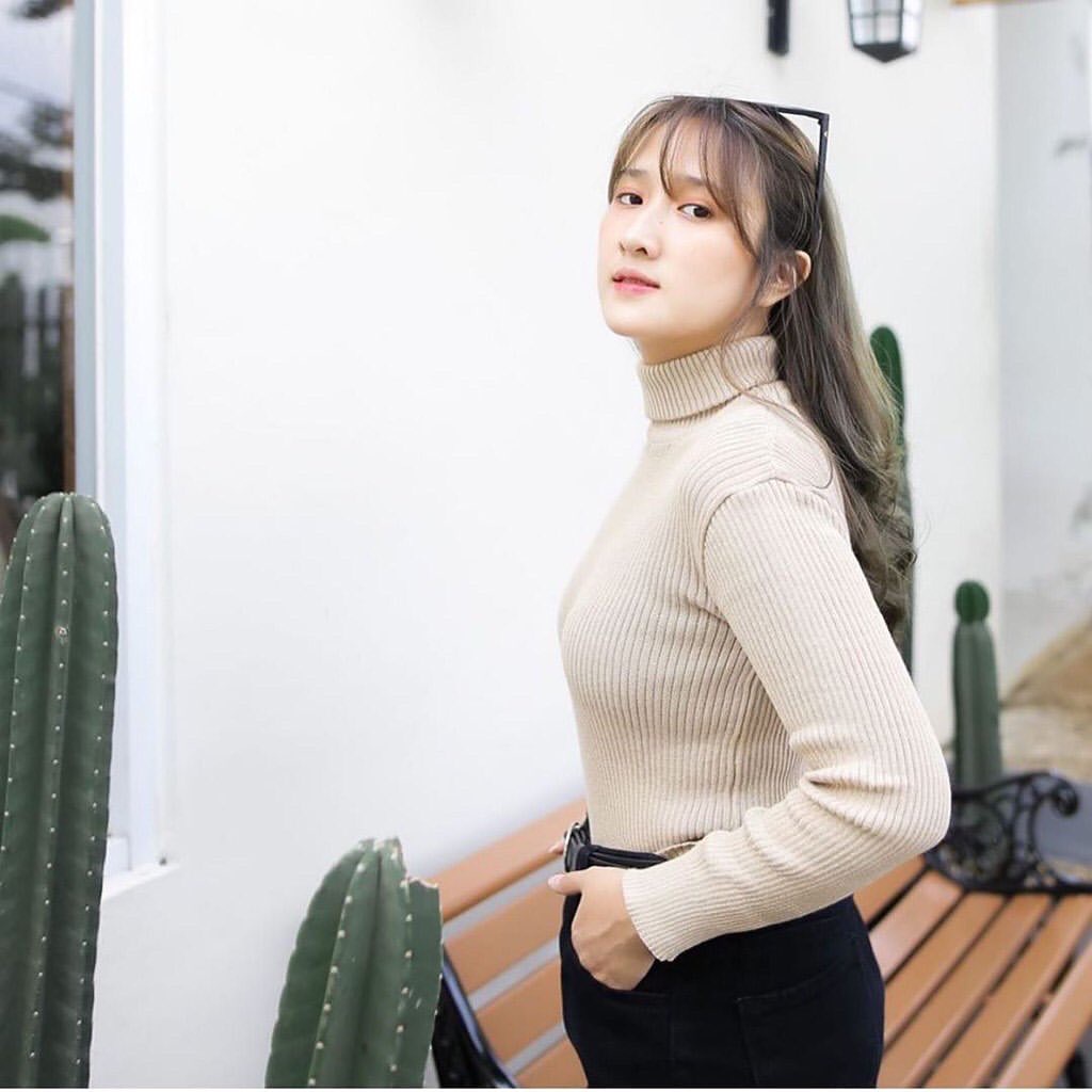 Jual SWEATER TURTLE NECK WANITA LENGAN PANJANG KAOS KERAH TINGGI WANITA ...