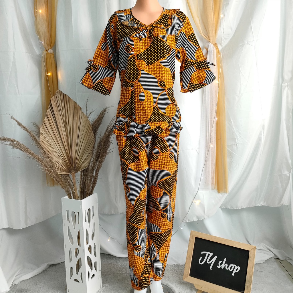 Jual (M-XXL) Batik Bagan Model Lengan Terompet Couple SKU 57901 Ukuran ...