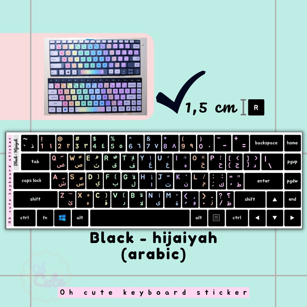Jual Rainbow Keyboard Sticker 4 Models for Windows Vynil Laminated - Oh ...