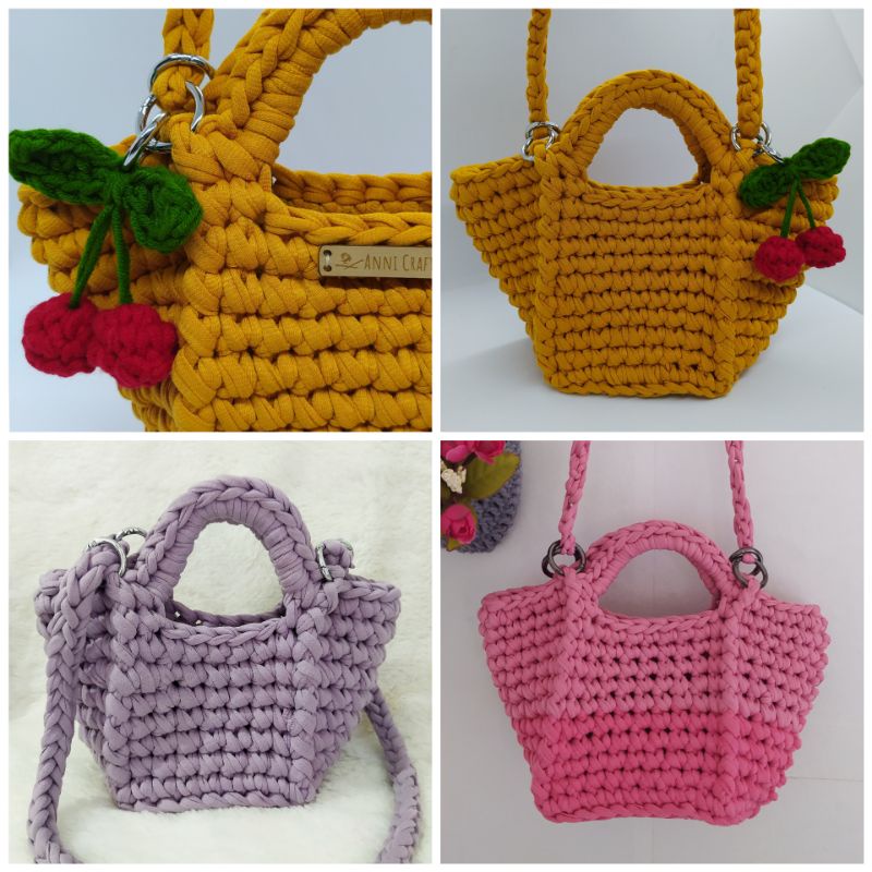Jual Tas Rajut Korea Square Korean Crochet Mini Bambi Bag | Shopee ...