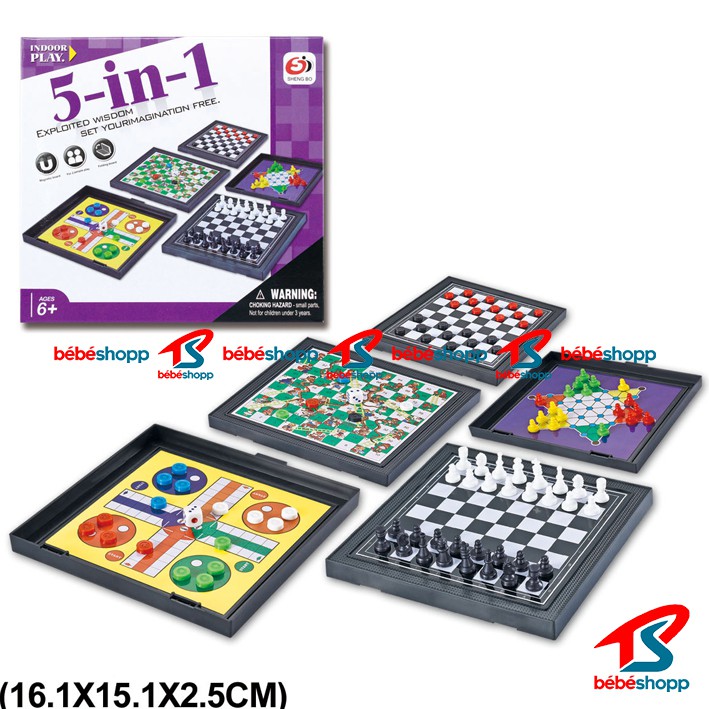 Jual BOARD GAME 5 IN 1 - Papan Catur, Ludo, Ular Tangga, Halma ...