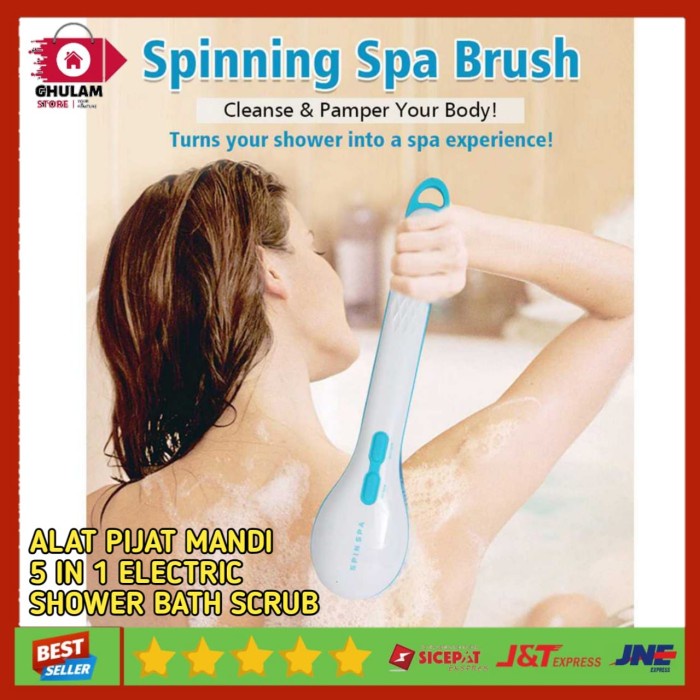 Jual Alat Pijat Mandi 5 in 1 Electric Shower Bath Scrub Sikat Punggung ...
