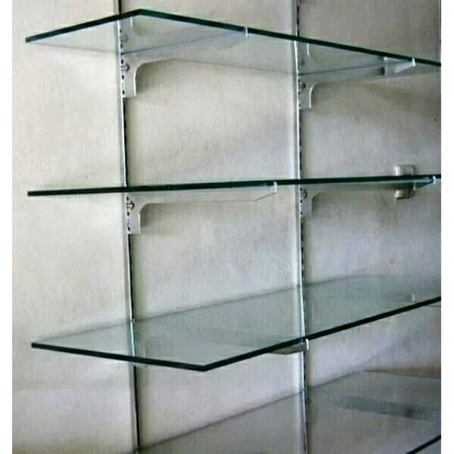 Jual 1M Rak Bracket Kaca Tempel Dinding 4 Tingkat | Shopee Indonesia