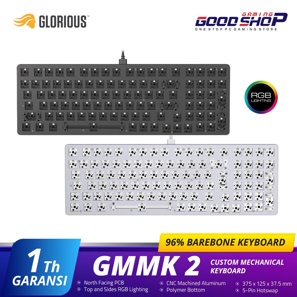Jual Glorious GMMK 2 96% RGB Custom Mechanical Keyboard - Barbone ...