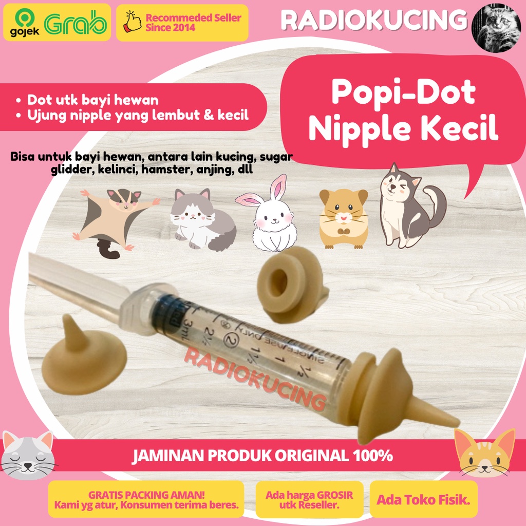 Jual POPI Popi-Dot Kecil Dot Alat Bantu Susu Bayi Kucing Kitten Suntikan Spuit Lembut Mirip ...
