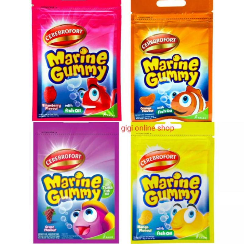 Jual CEREBROFORT Marine Gummy 20 gr Jelly MultiVitamin Anak | Shopee ...