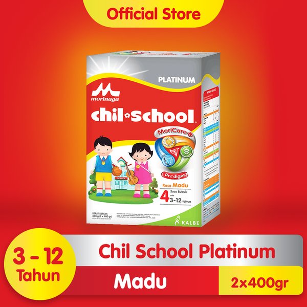 Jual Morinaga CHIL SCHOOL PLATINUM 4 Cokelat/Vanilla/Madu 800gr ...