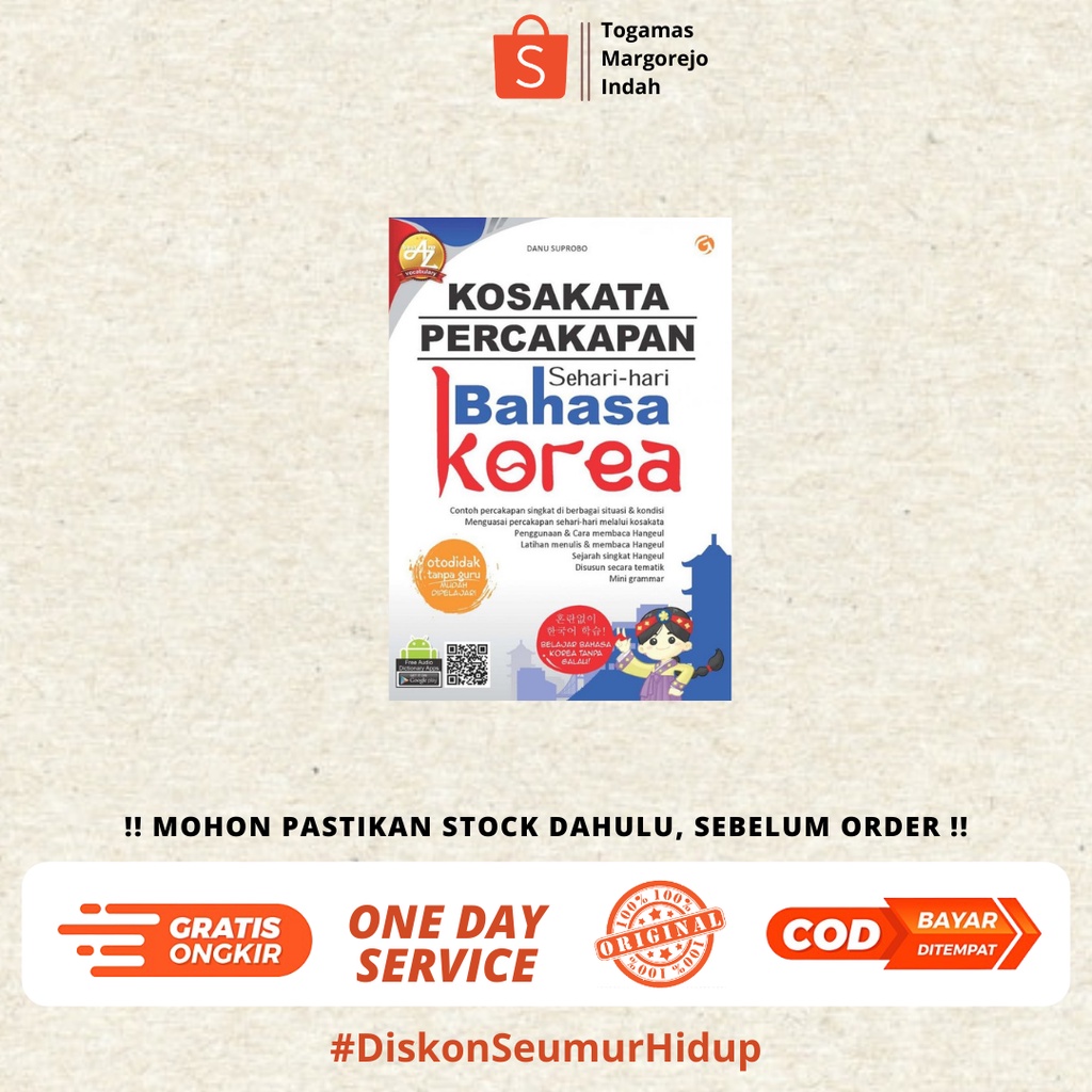 Jual KOSAKATA PERCAKAPAN SEHARI-HARI BAHASA KOREA | Shopee Indonesia