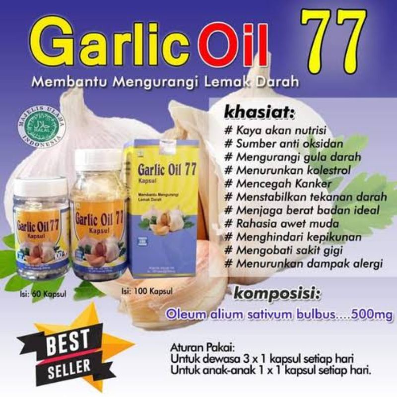 Jual GARLIC OIL 77 KAPSUL EFEKTIF TURUNKAN TEKANAN DARAH TINGGI , KOLESTEROL DAN GANGGUAN ...