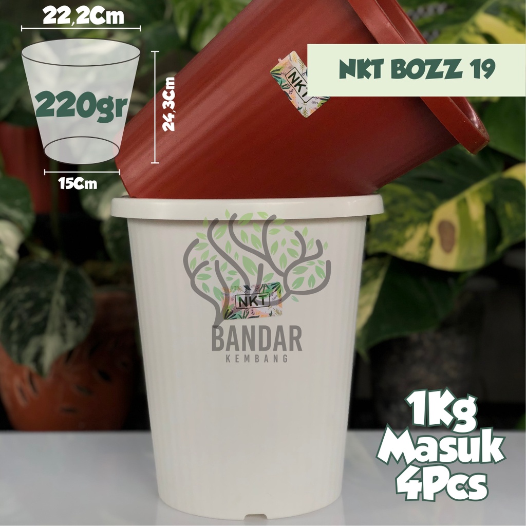 Jual NKT BOZZ Pot Tinggi Tanaman Hias Bunga Ukuran 19 Merah Putih Bahan ...