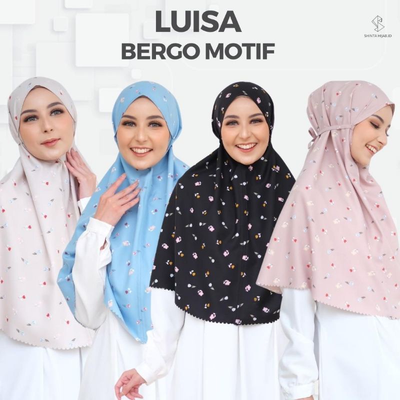 Jual Hijab Instant Luisa Bergo Motif | Shopee Indonesia