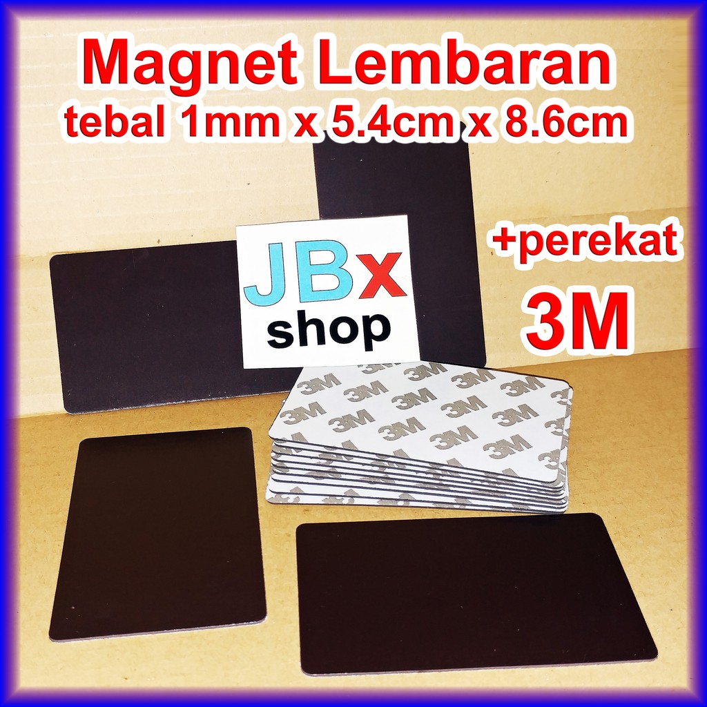 Jual Magnet sheet lembaran 3M tebal 1mm x 5,4cm x 8,6cm | Shopee Indonesia