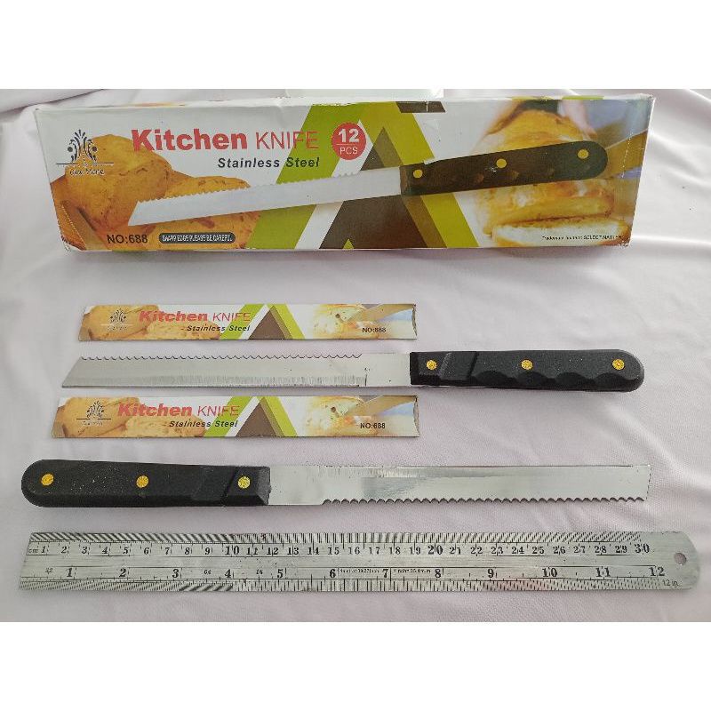 Jual PISAU ROTI/ALAT PEMOTONG ROTI 2 SISI MATA BAHAN STAINLESS STEEL ...