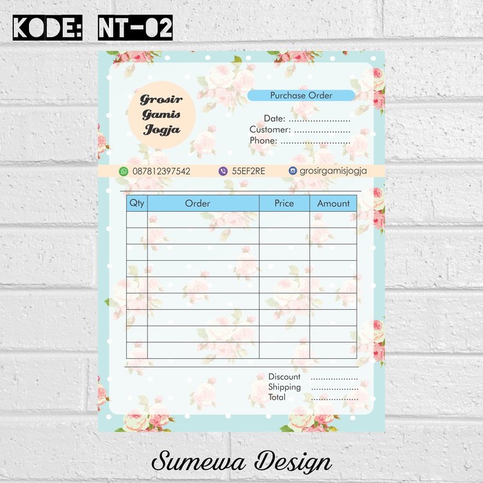 Jual DISKON Nota / Kwitansi / Invoice Full Color 1 Ply (1 Pack isi 200 ...