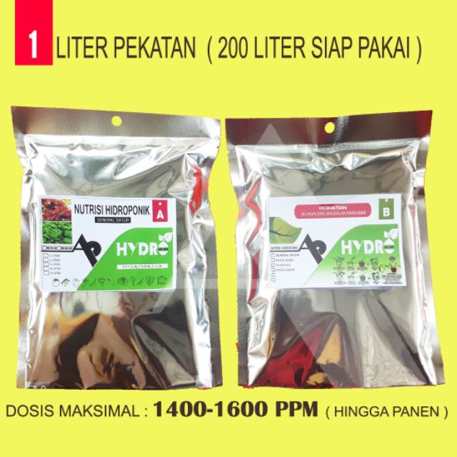 Jual Nutrisi AB mix Hidroponik 1 Liter untuk 200 liter siap pakai ...