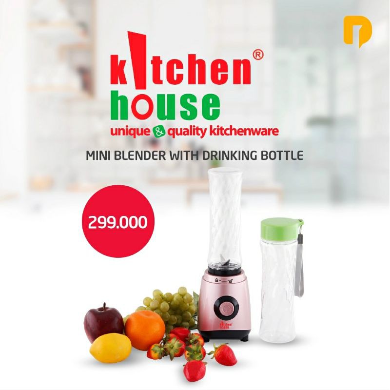 Jual KITCHEN HOUSE MINI BLENDER PINK DENGAN BOTOL MINUM 400 ML ...